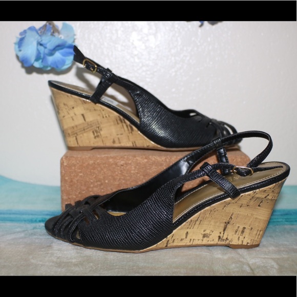 Chaps | Shoes | Chaps Womens Slingback Open Toe Wedge Sandals | Poshmark